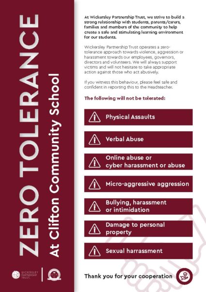 Zero Tolerance – Clifton Community School